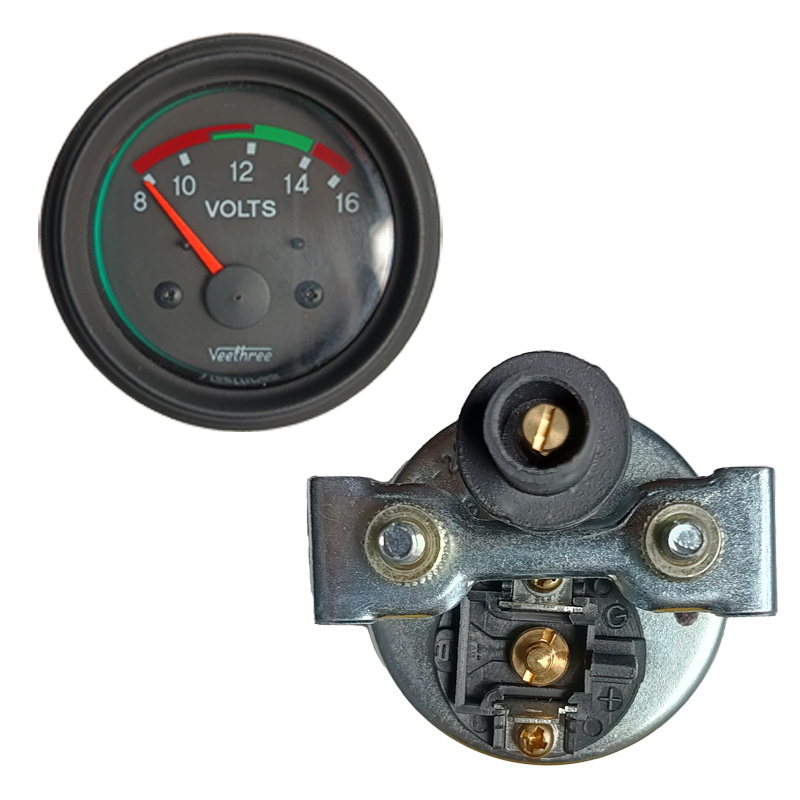 MEDIDOR VOLTIMETRO 12V NEGRO VEETHREE-220945